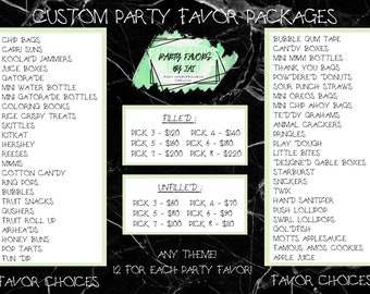Custom Party Favor Packages - Etsy