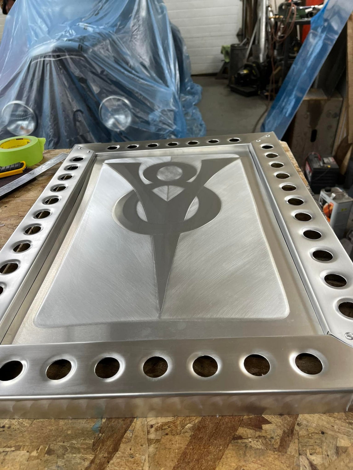 Aluminum V8 Sign Bead Rolled - Etsy