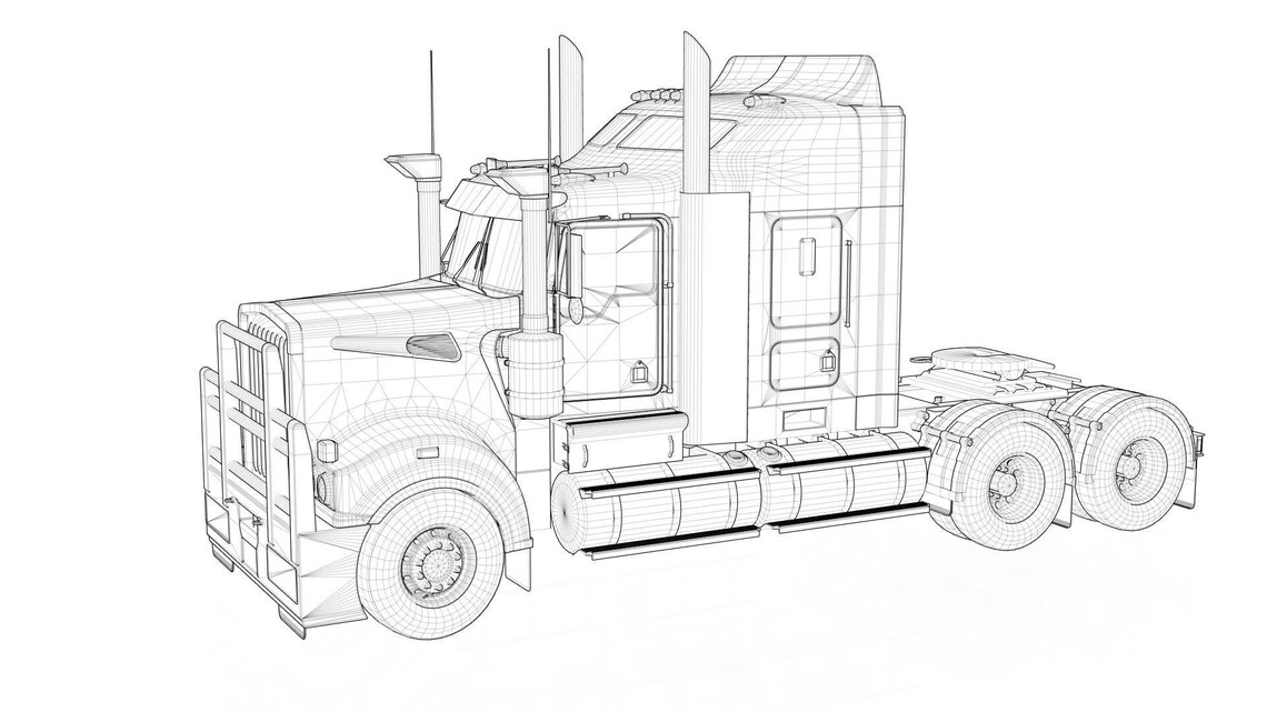 Semi Bundle Truck Outline for Laser Engraving - Etsy