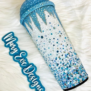 Absolutely Gorgeous Domed Icey Rhinestone Tumbler, Luxury, Crystal, Hot ...