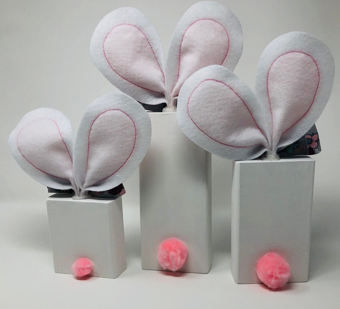 Wooden Bunnies Easter Bunny Easter block set Wood Easter | Etsy