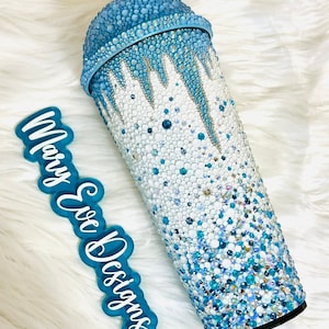 Absolutely Gorgeous Domed Icey Rhinestone Tumbler, Luxury, Crystal, Hot ...