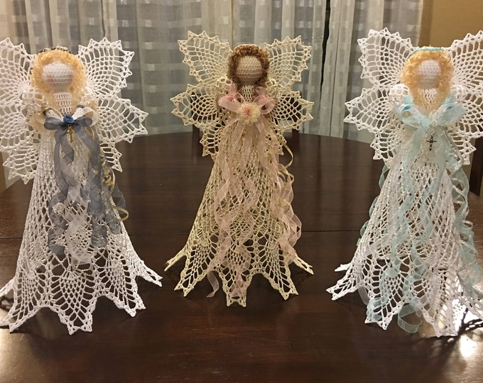 Custom Order Crochet Angel, Angel Tree Topper, Angel Decoration ...