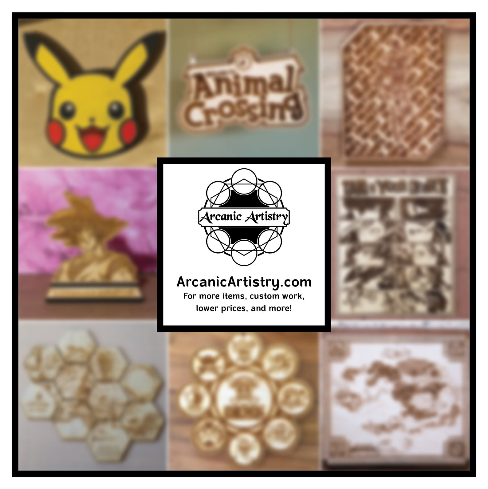 Custom Laser Engraved Anime Coasters | Etsy