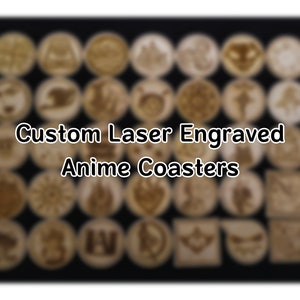 Custom Laser Engraved Anime Coasters - Etsy