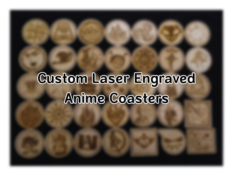 Custom Laser Engraved Anime Coasters - Etsy