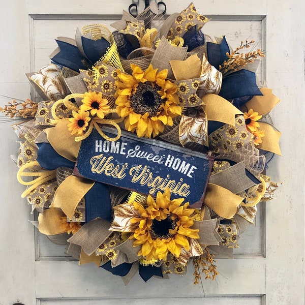 Wvu Wreath - Etsy