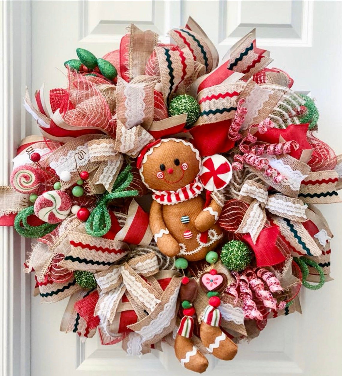 Gingerbread Wreath Christmas Wreath Gingerbread Man - Etsy