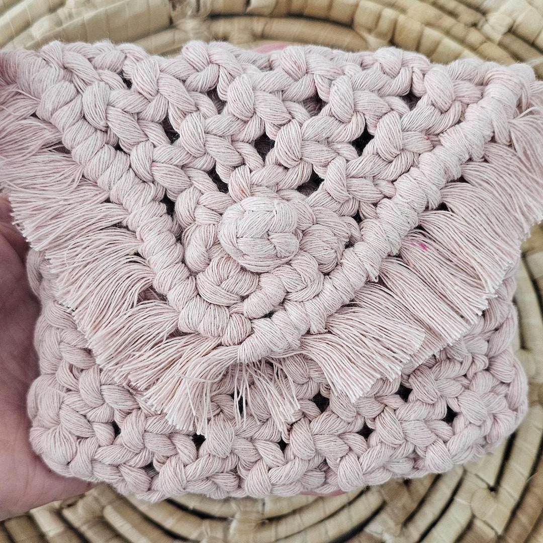 Rose Macrame Coin Purse, Boho Wallet - Etsy