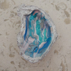 READY TO SHIP Decorative Oyster Shell Ring Dish, Multi Colored Oyster ...