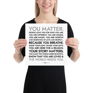 You Matter Poster - Etsy