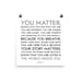 You Matter Poster | Etsy
