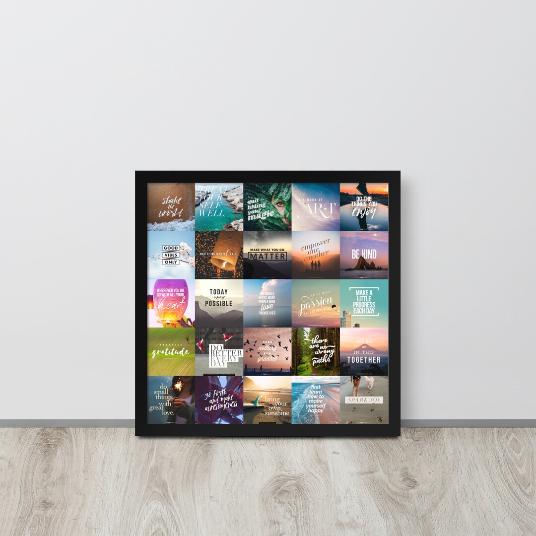 The Happy Project Framed Colorful Poster of 25 Original Inspirational ...