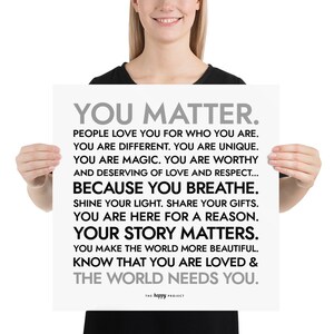You Matter Poster - Etsy