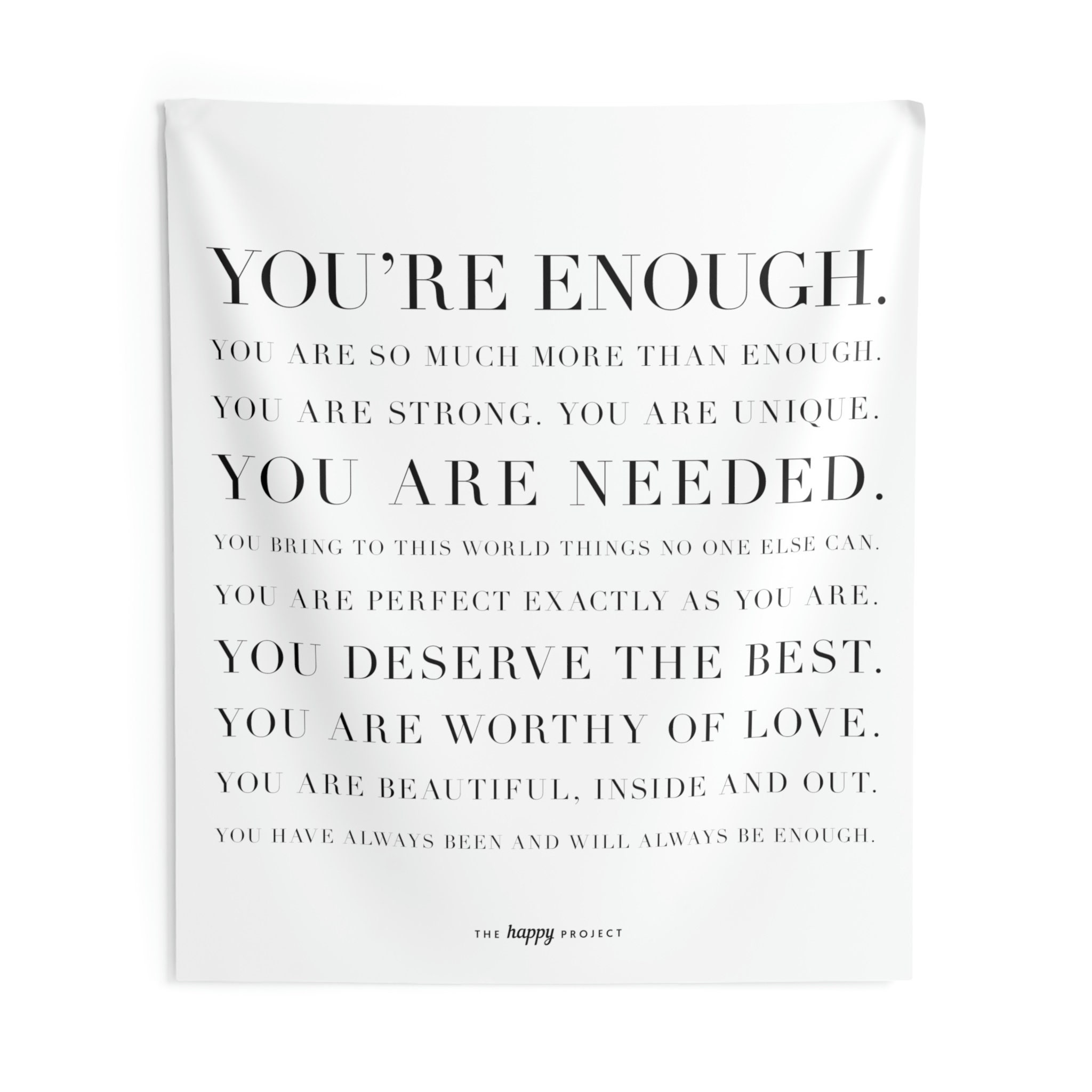 You're Enough Indoor Wall Tapestry Wall Art Backdrop Minimalist Words ...