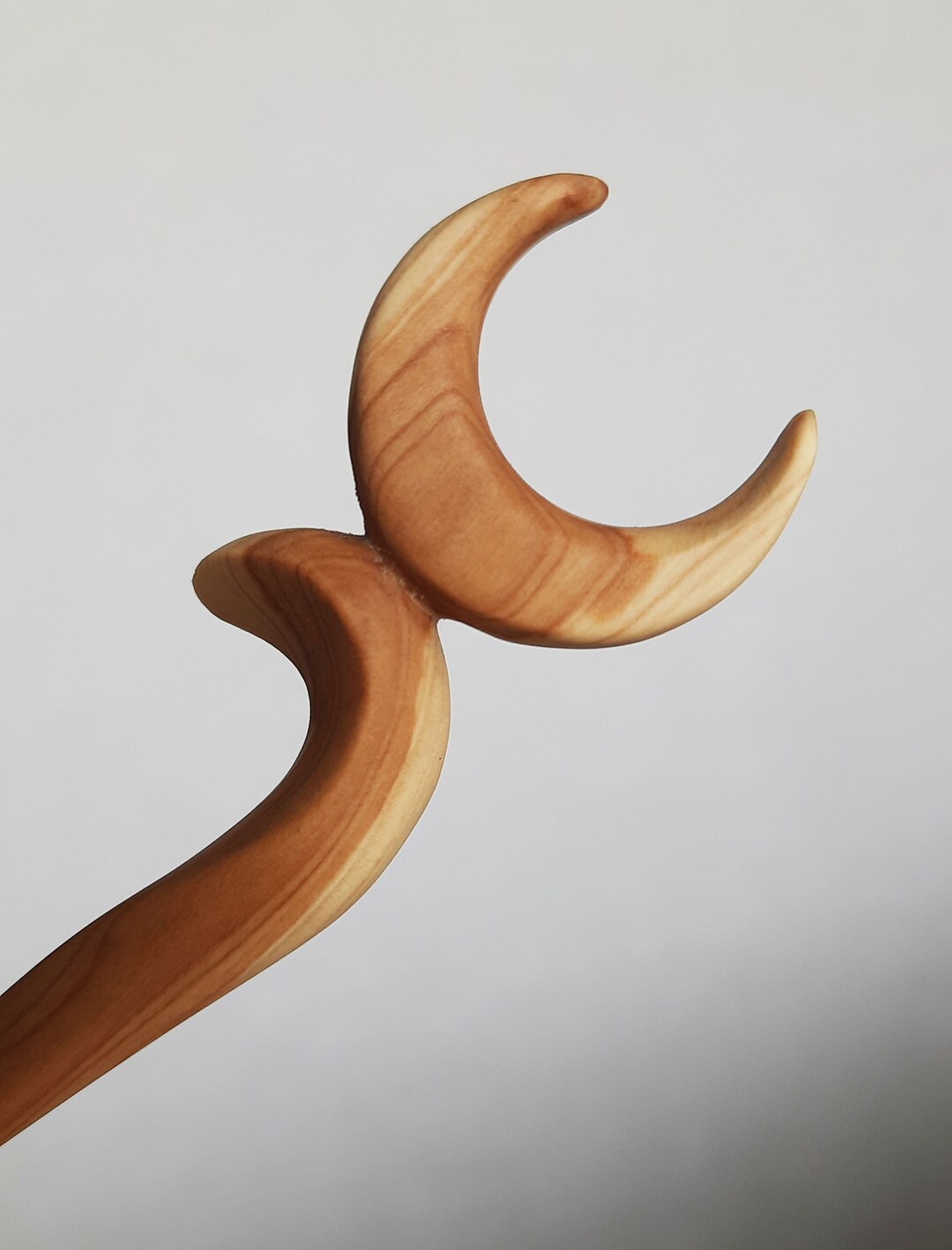 Crescent Moon Hair Stick Lilac Wood Hair Stick Forest Witch Jewelry Wooden Hair Pin Moon Phases ...