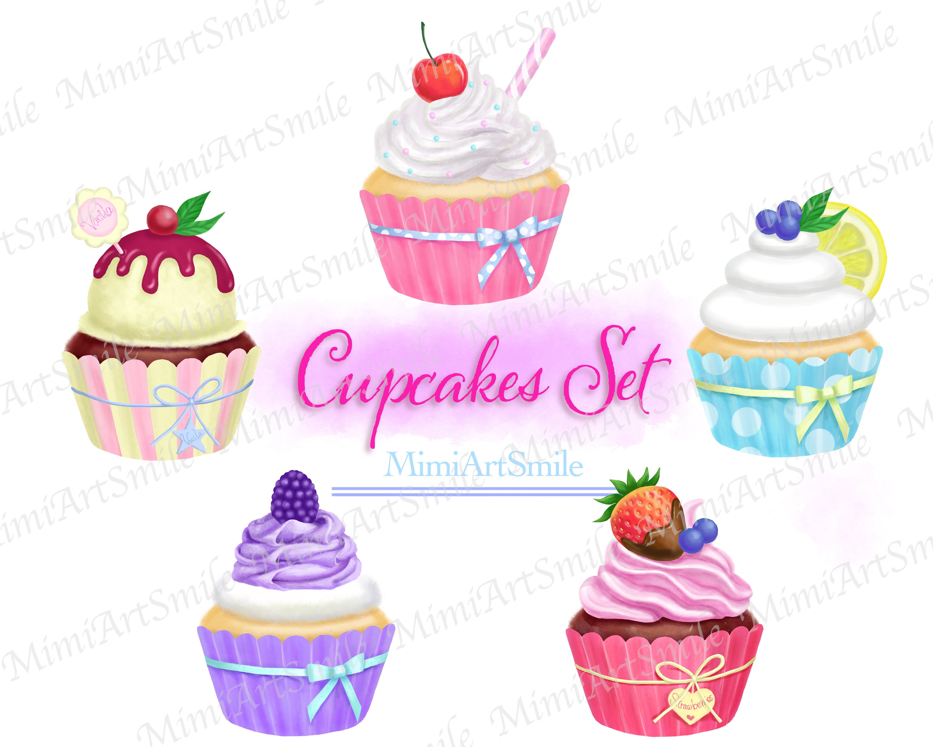 Strawberry Cupcake Clip Art