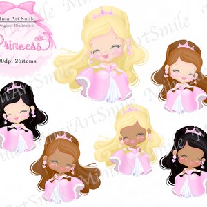 Princess Clipart, Pink Princess Clip Art, Pretty Girl Cute Dress Ribbon ...