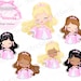 Princess Clipart, Pink Princess Clip Art, Pretty Girl Cute Dress Ribbon ...