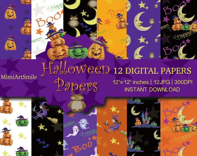 Halloween Digital Paper Halloween Background Halloween - Etsy