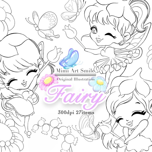 Fairy Digital Stamps - Etsy