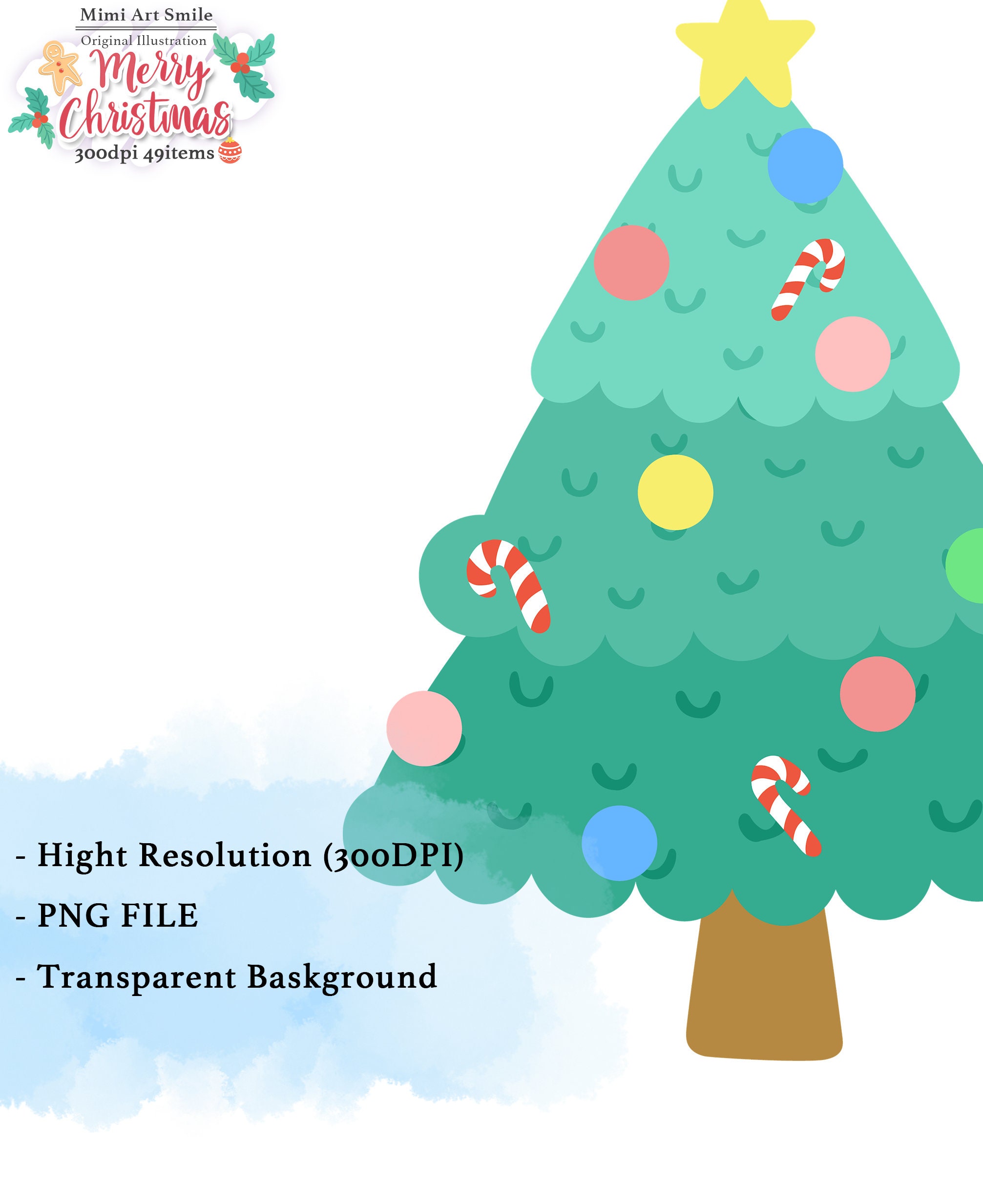 Christmas Clipart Set Merry Christmas Clip Art, Cute Santa Clause ...