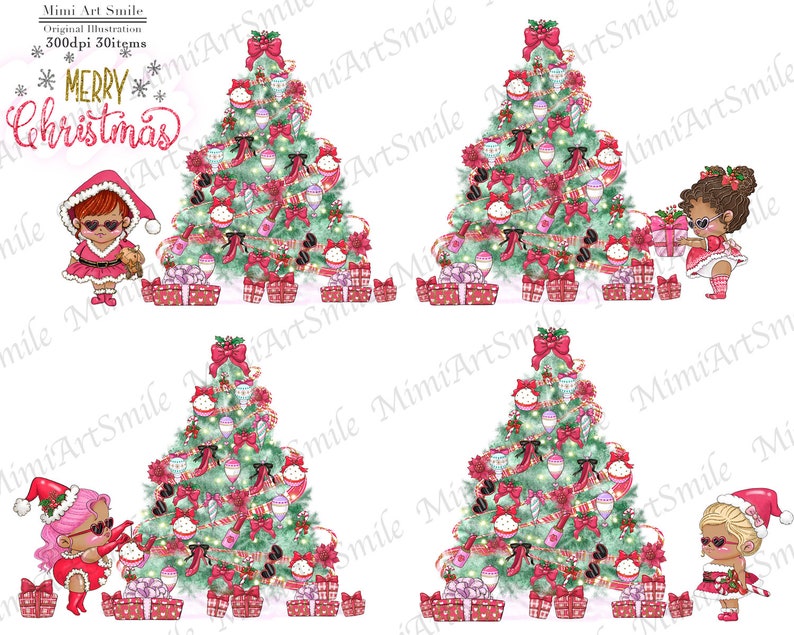 Christmas Girl African American Clipart,merry Christmas Girls Clip Art ...