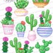 Cactus Clipart, Cute Plant Clip Art, Flower Pot, Planter, Desert Cactus ...