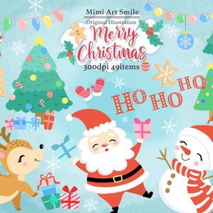 Christmas Clipart Set | Merry Christmas Clip Art, Cute Santa Clause ...