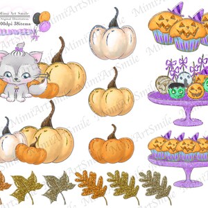 Halloween Party Clipart,pretty Girl Clip Art,kawaii Cat,party Desert ...