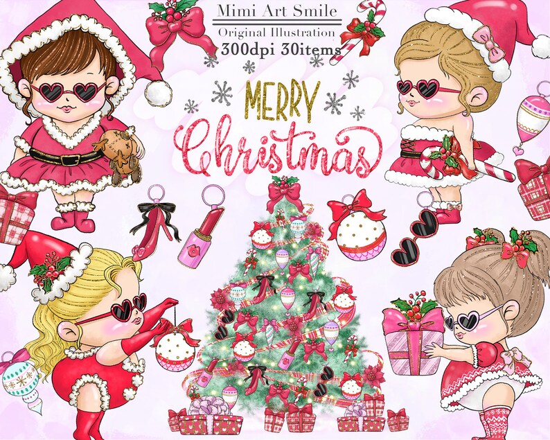 Christmas Girl Clipart,merry Christmas Girls Clip Art,santa Costume ...