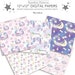 Cute Glitter Unicorn Digital Paper,rainbow Digital Downloadable Planner ...