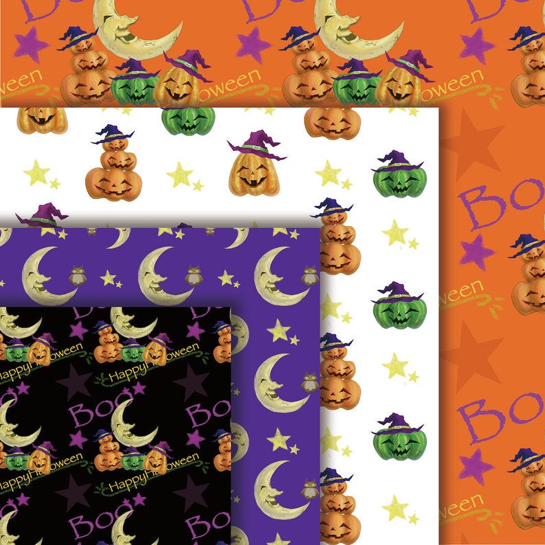 Halloween Digital Paper, Halloween Background, Halloween Seamless ...
