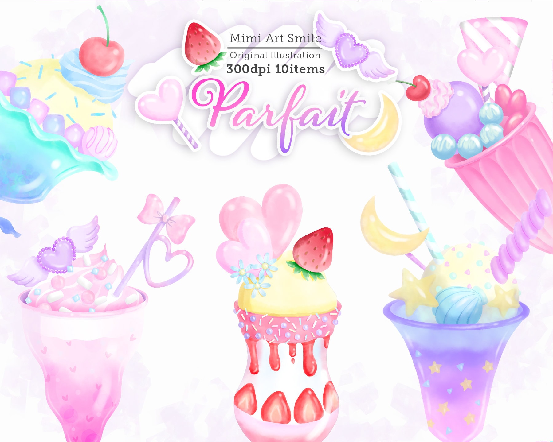 Parfait Clipart, Fruit parfait clip art, Strawberry ice cream sundae ...