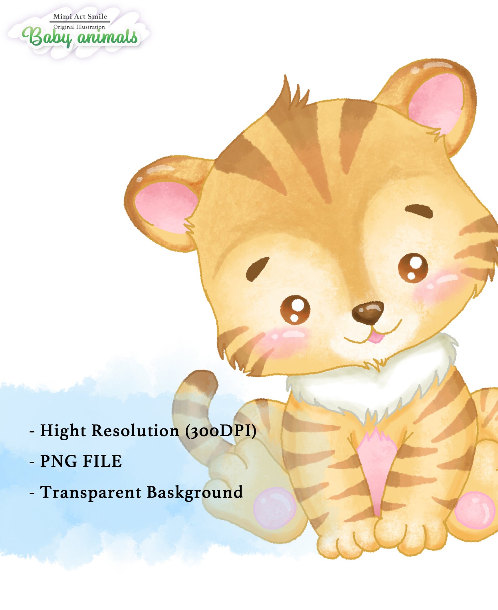 Jungle Safari Baby Animals Clipart | Watercolor, Tiger, Lion, Zebra ...