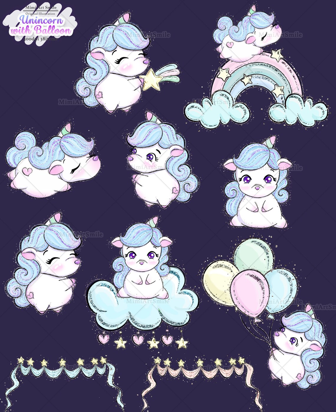 Unicorn With Balloon Clipart Cute Unicorns, Hot Air Balloon, Clip Art ...