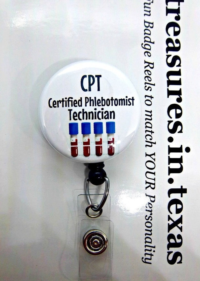 CPT Certified Phlebotomist Technician Retractable ID Badge - Etsy
