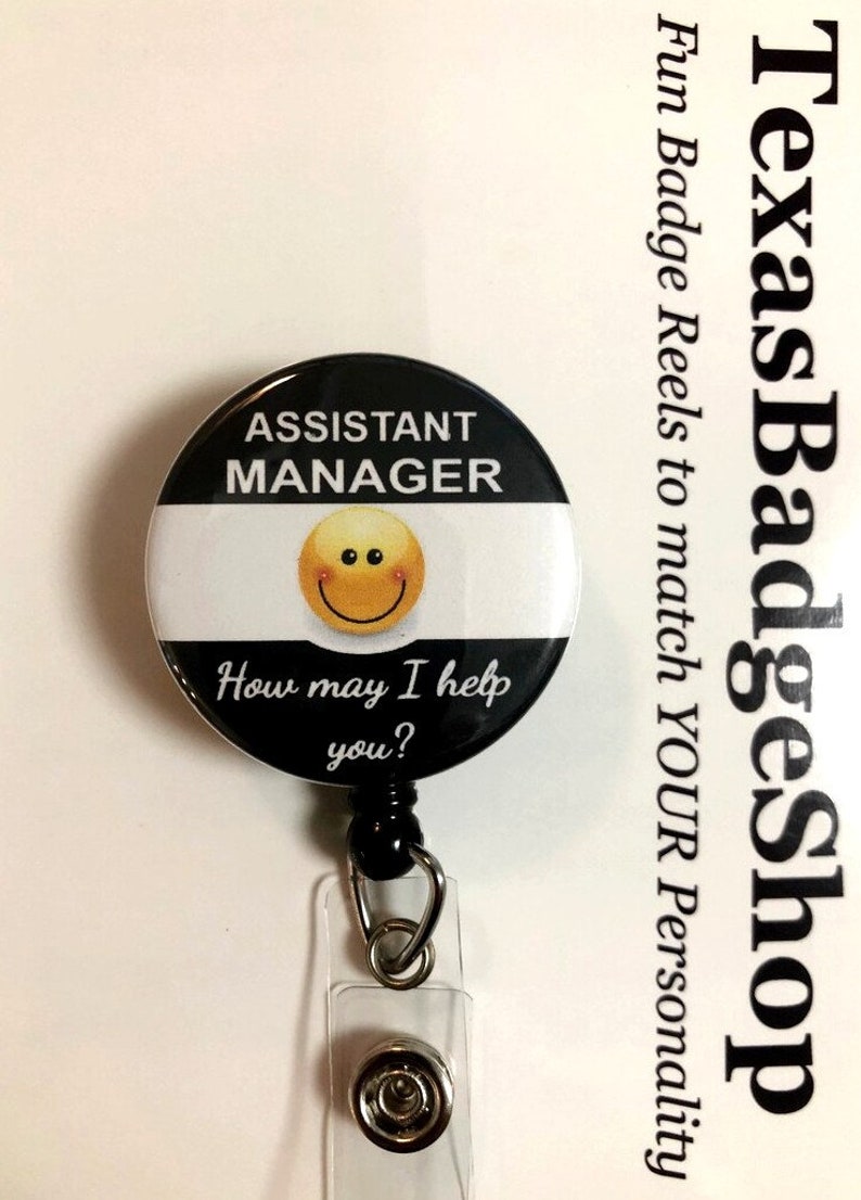 ASSISTANT MANAGER Smiley Face B/W How May I Help You Thanks - Etsy
