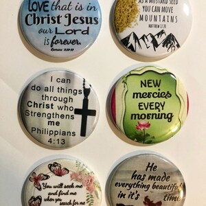 Christian, Religious Button Set J, 6-pk Novelty 1.5" Diameter Buttons ...