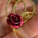 Vintage Enamel Red Rose Brooch - Etsy