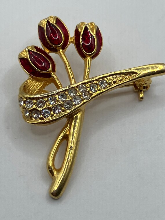 Enamelled tulip brooch - Gem