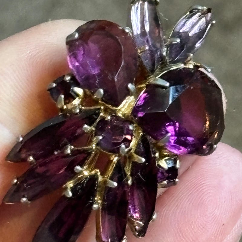 Purple Stone Brooch - Etsy