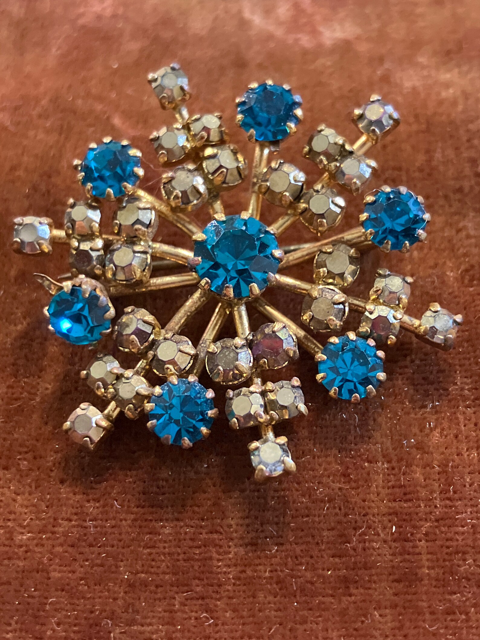 Vintage Paste Stone Starburst Brooch - Etsy