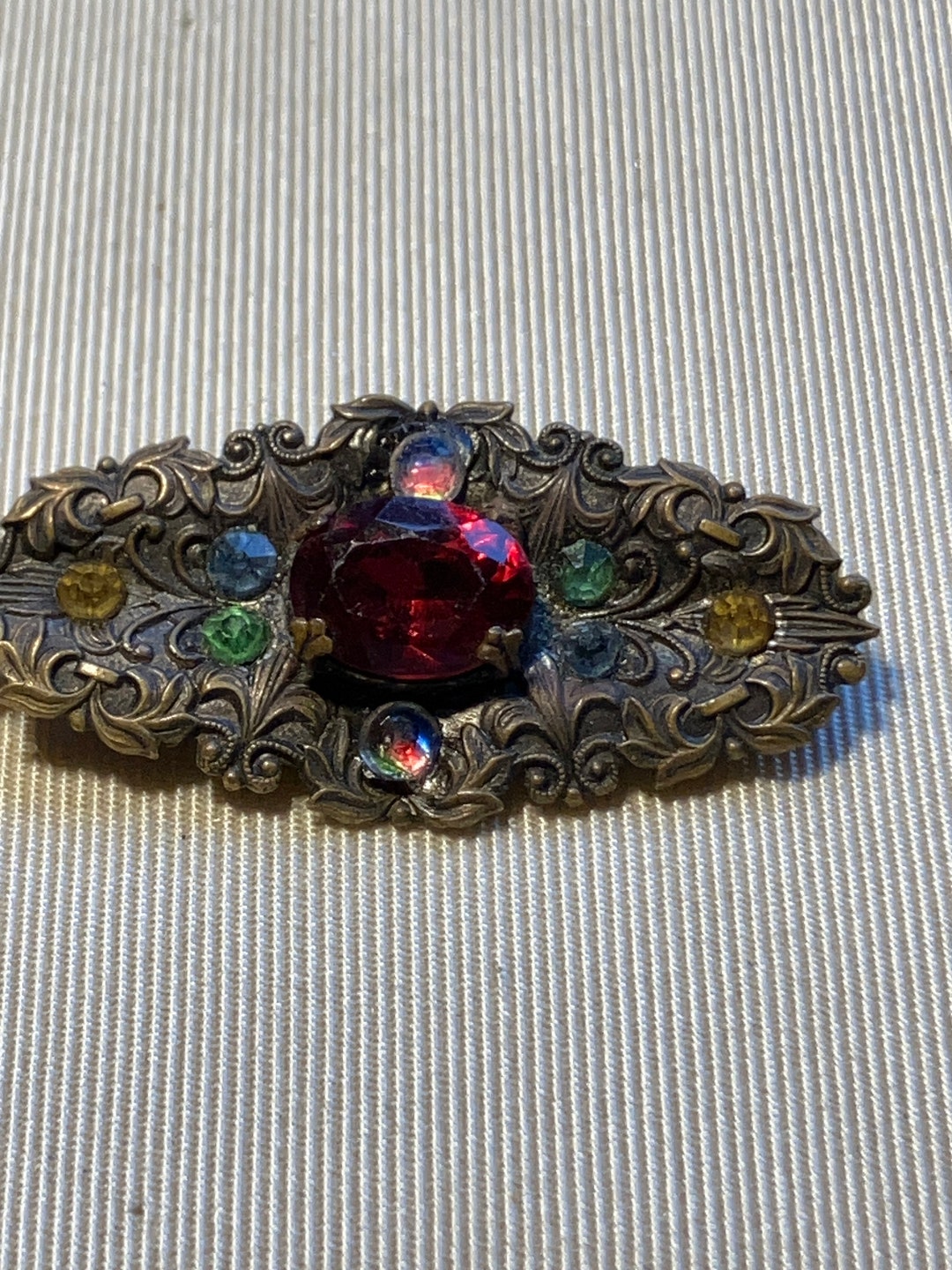 Vintage Czech Brooch Trombone Clasp - Etsy Sweden
