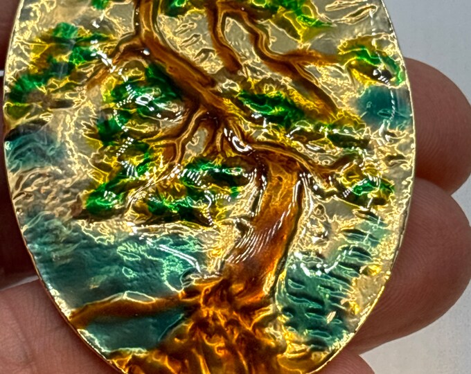 Tree of Life Enamel Brooch - Etsy