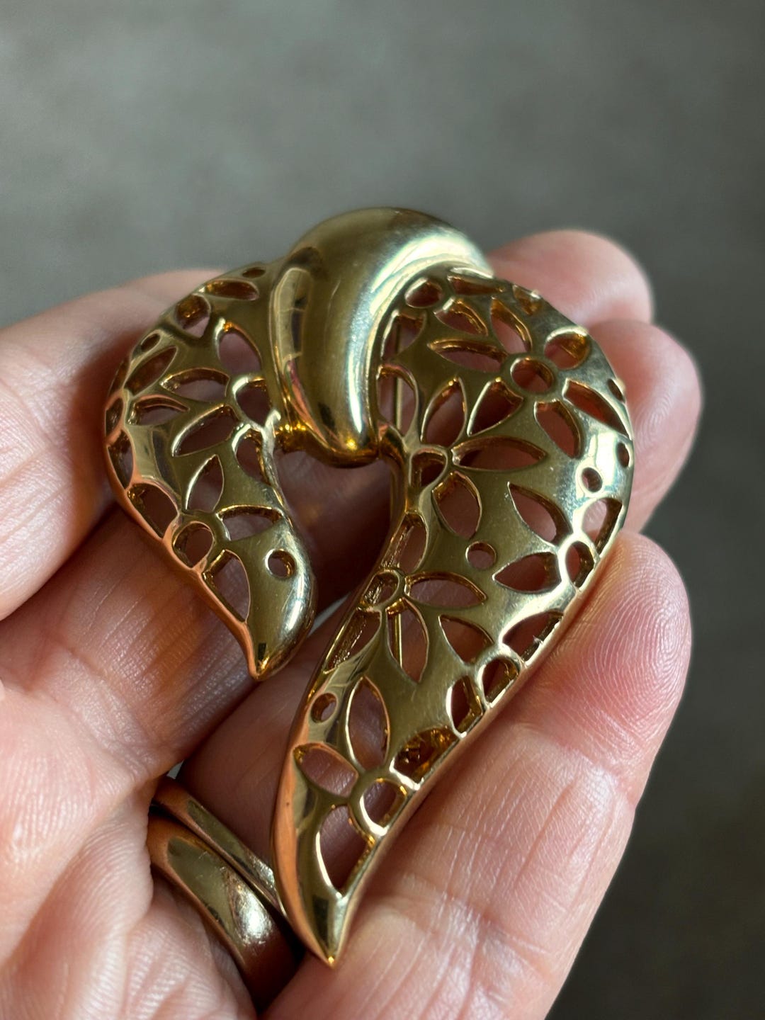 Vintage Signed Grosse Brooch Gold Plated - Etsy