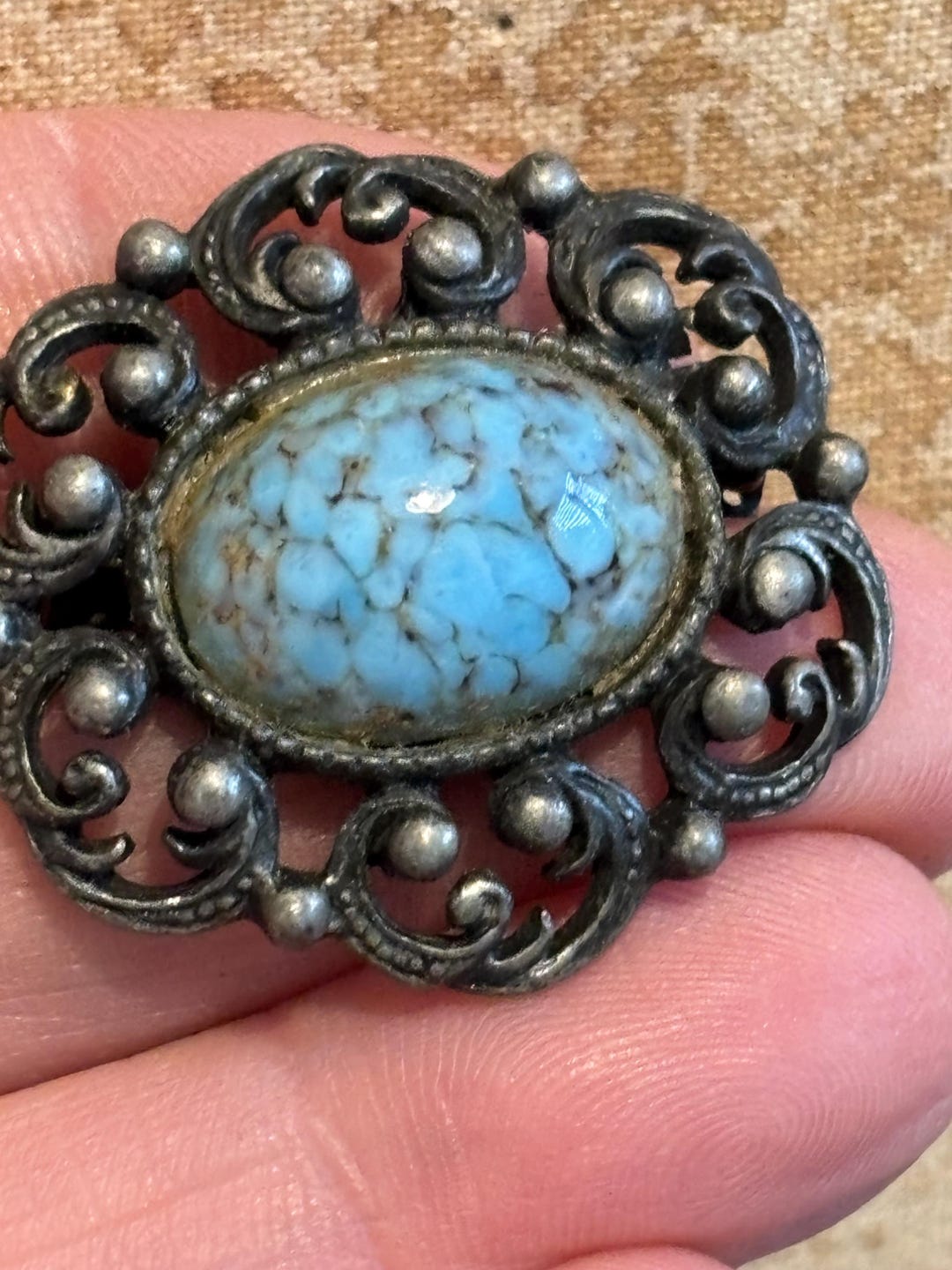 Vintage Hubble Glass Brooch - Etsy