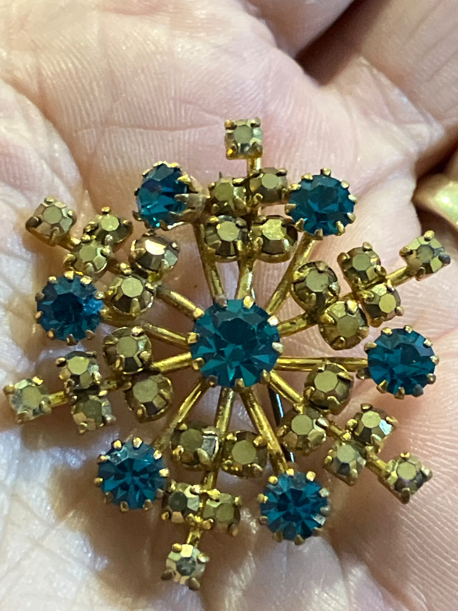 Vintage Paste Stone Starburst Brooch - Etsy