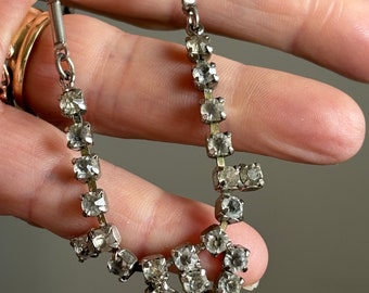 Antique Art Deco 1930s Emerald Green Graduated Sparkling Diamante Paste ...