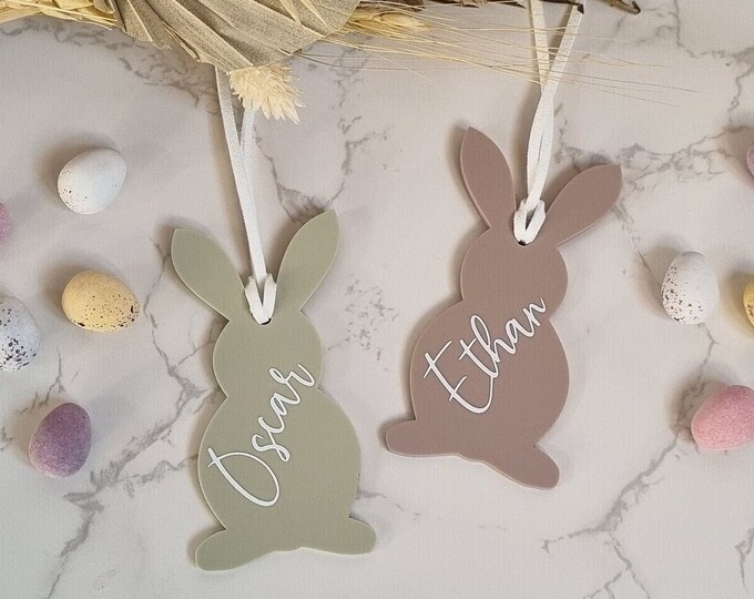 Personalised Easter Basket Tag, Easter Bunny Name Tag, Easter Gift Tag ...